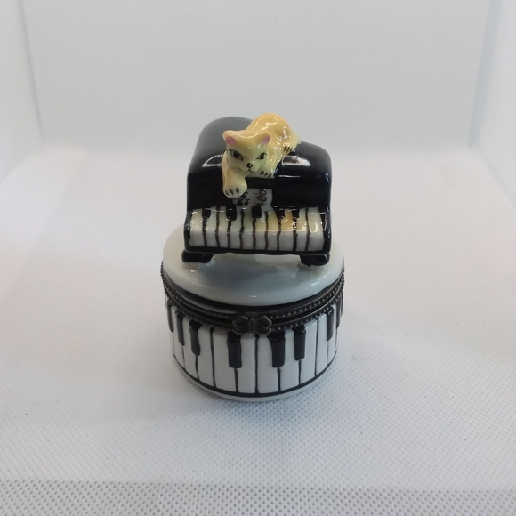 Other | Vintage Cat On Piano Trinket Box Piano Stool In Box | Poshmark